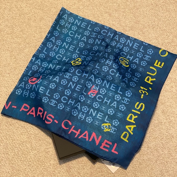 CHANEL | Accessories | Brand New Chanel Silk Scarf | Poshmark